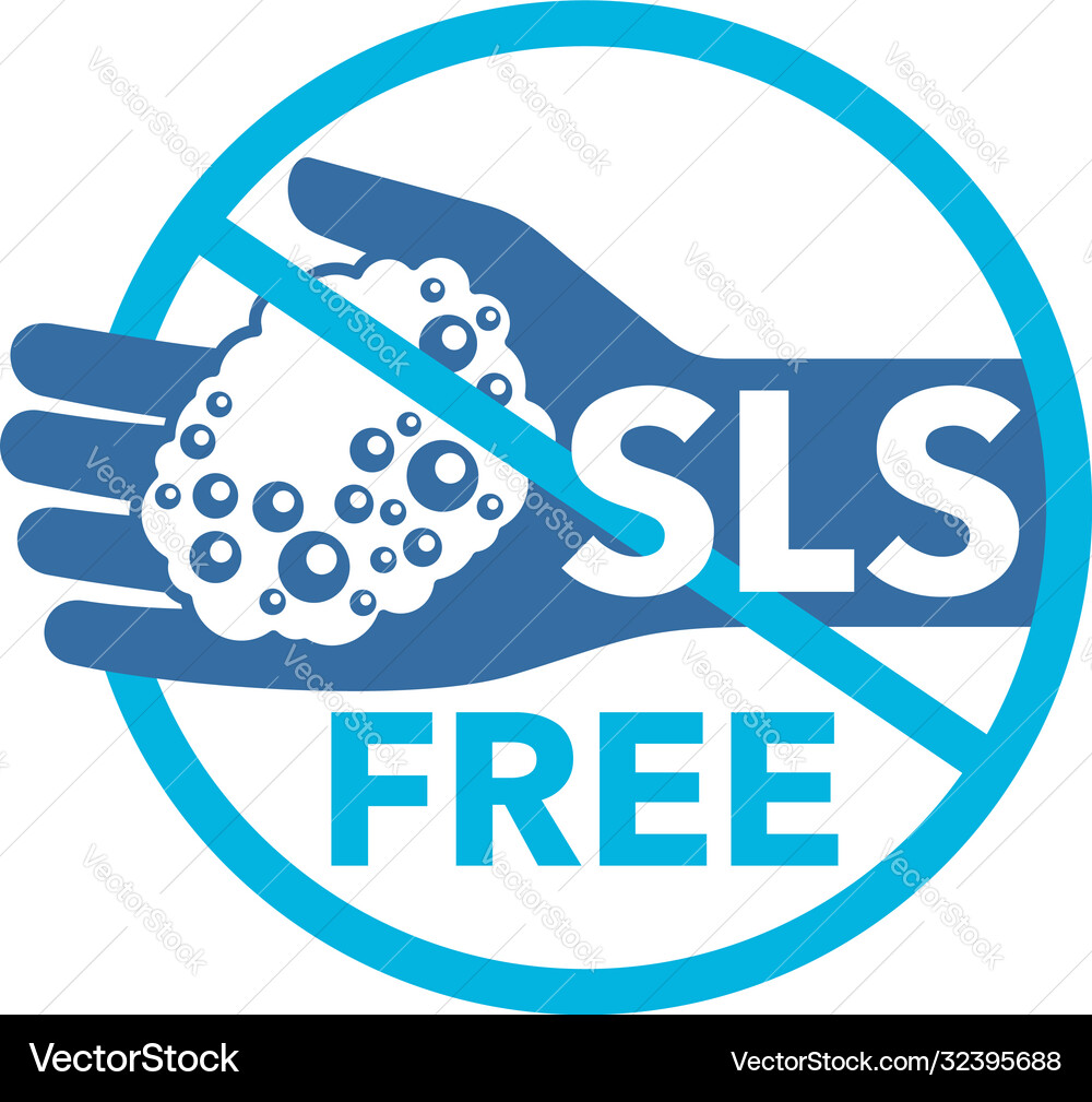 Sls free sign - unavailability ingredient Vector Image