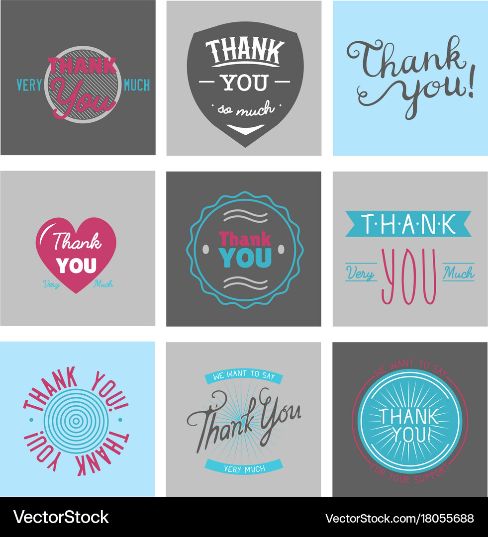Thank you gratitude feeling emotions text Vector Image