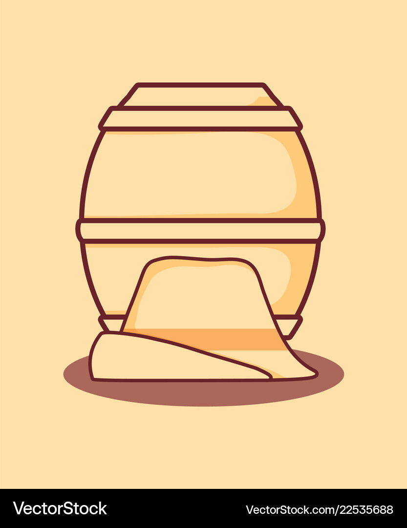 Traditional german hat with barrel beer Royalty Free Vector