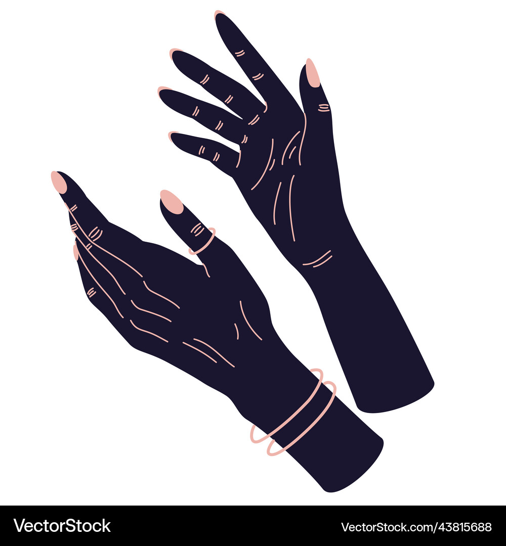 Womens hands female hands with various gestures Vector Image