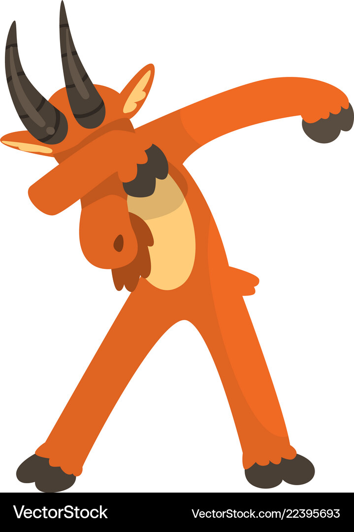 Brown goat standing in dub dancing pose cute Vector Image