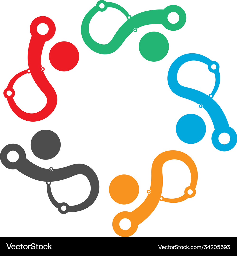 Collection people icons in circle Royalty Free Vector Image