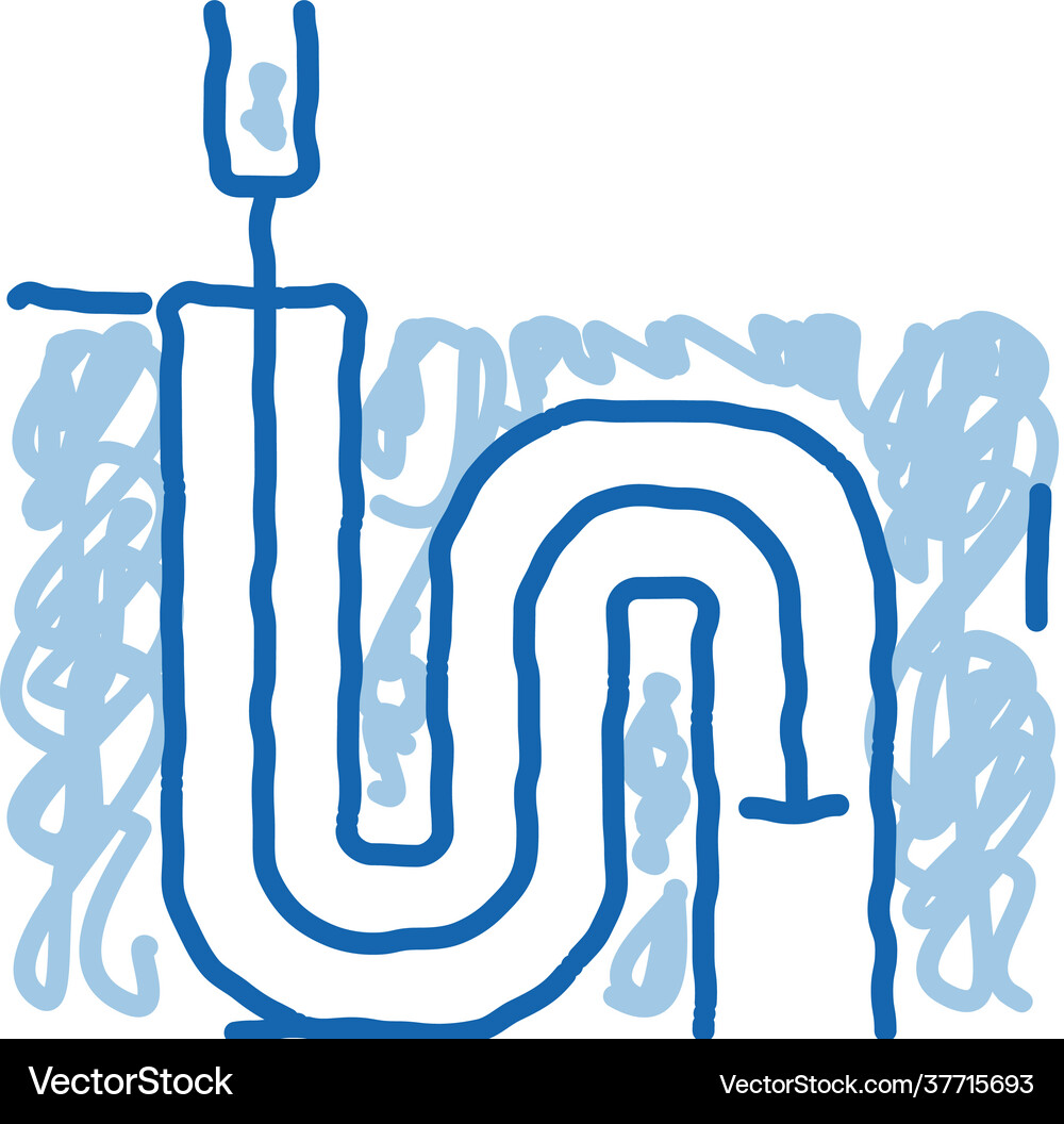 Drain pipe cleaning equipment doodle icon hand Vector Image