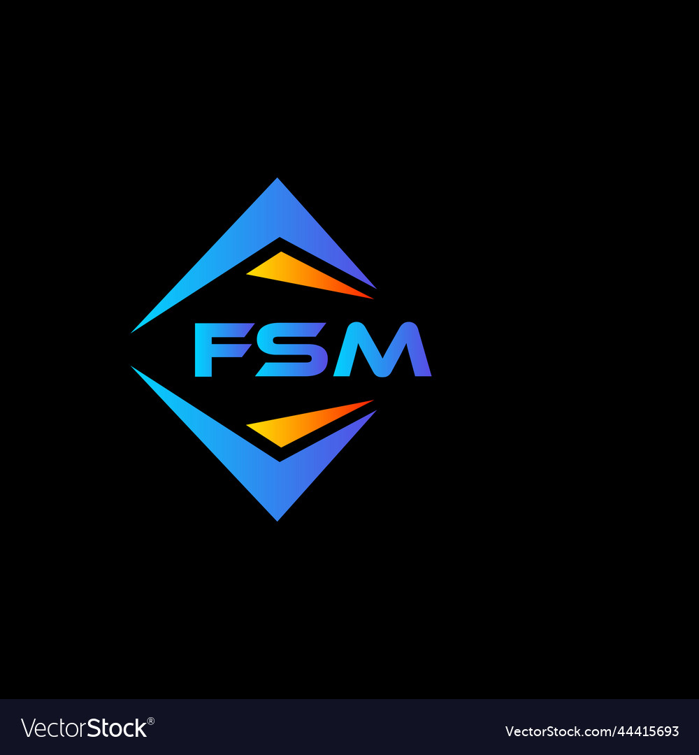 Fsm abstract technology logo design on black Vector Image