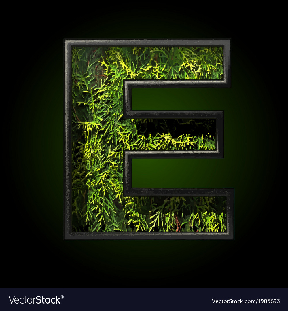 Grass cutted figure e Royalty Free Vector Image