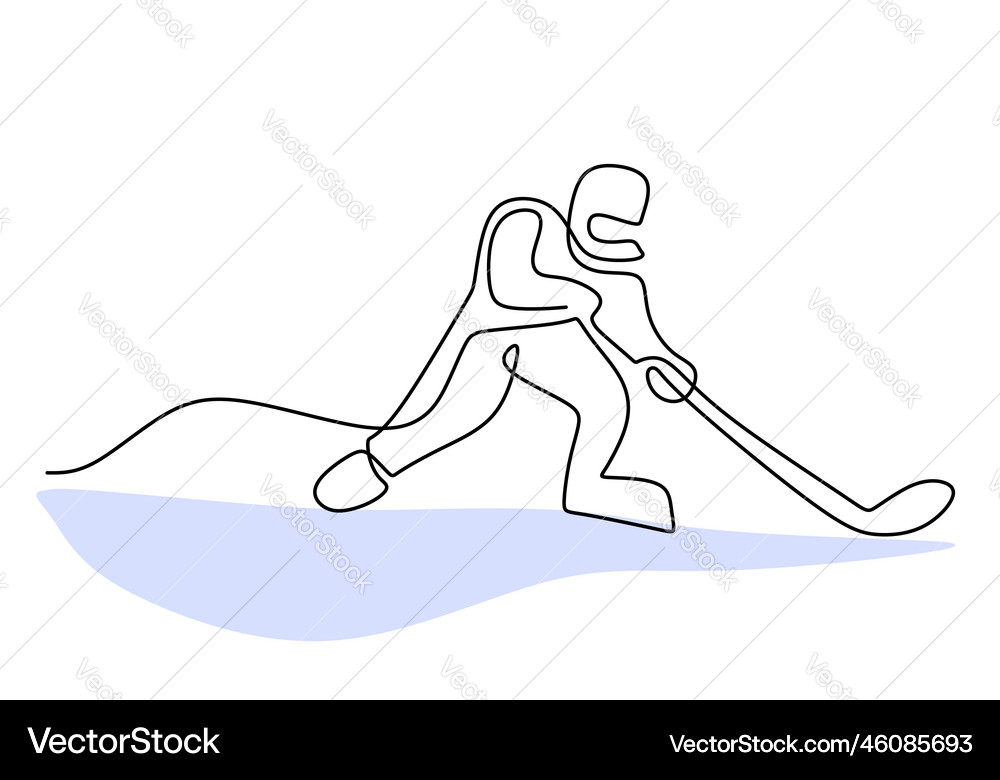 Hand drawing one single continuous line of man Vector Image
