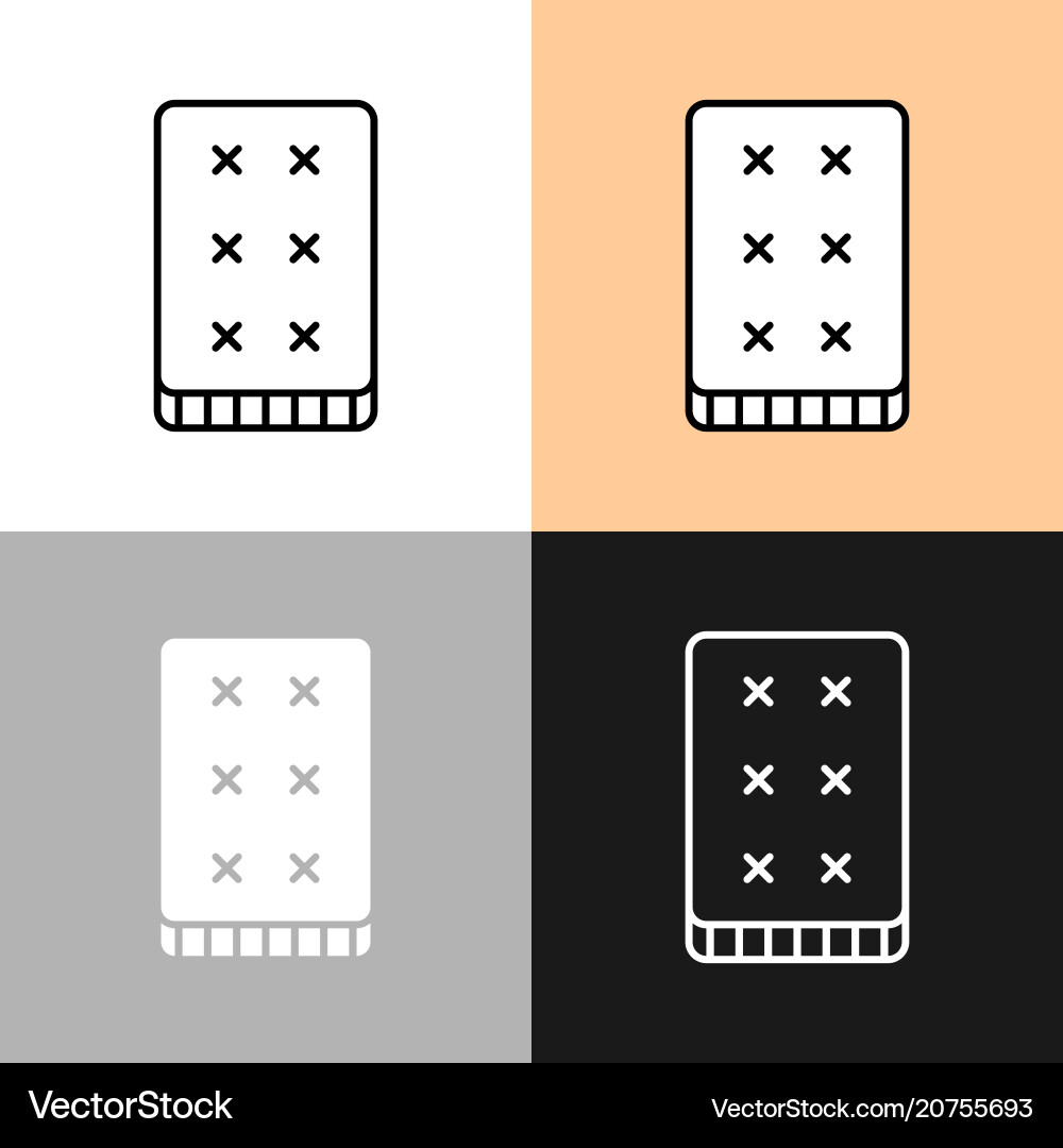 Mattress line style top view icon Royalty Free Vector Image