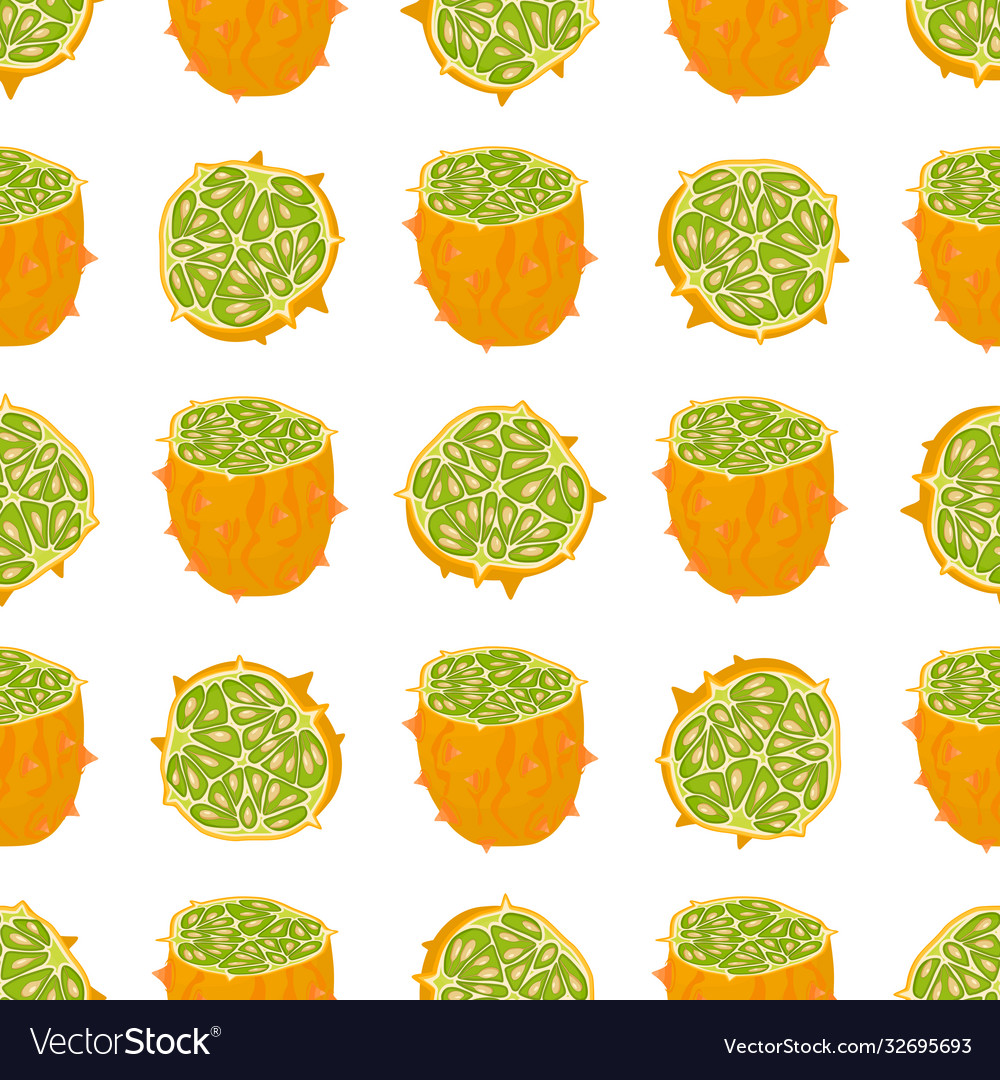 On theme big colored seamless kiwano Royalty Free Vector