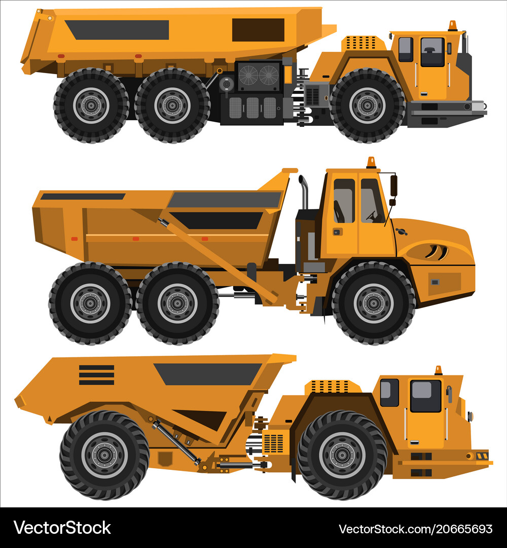 Powerful articulated dump truck Royalty Free Vector Image