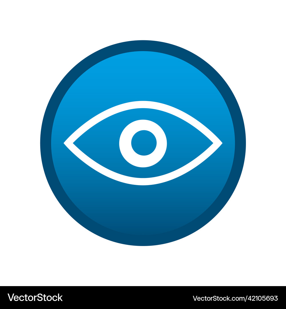 Round media eye icon on white background Vector Image