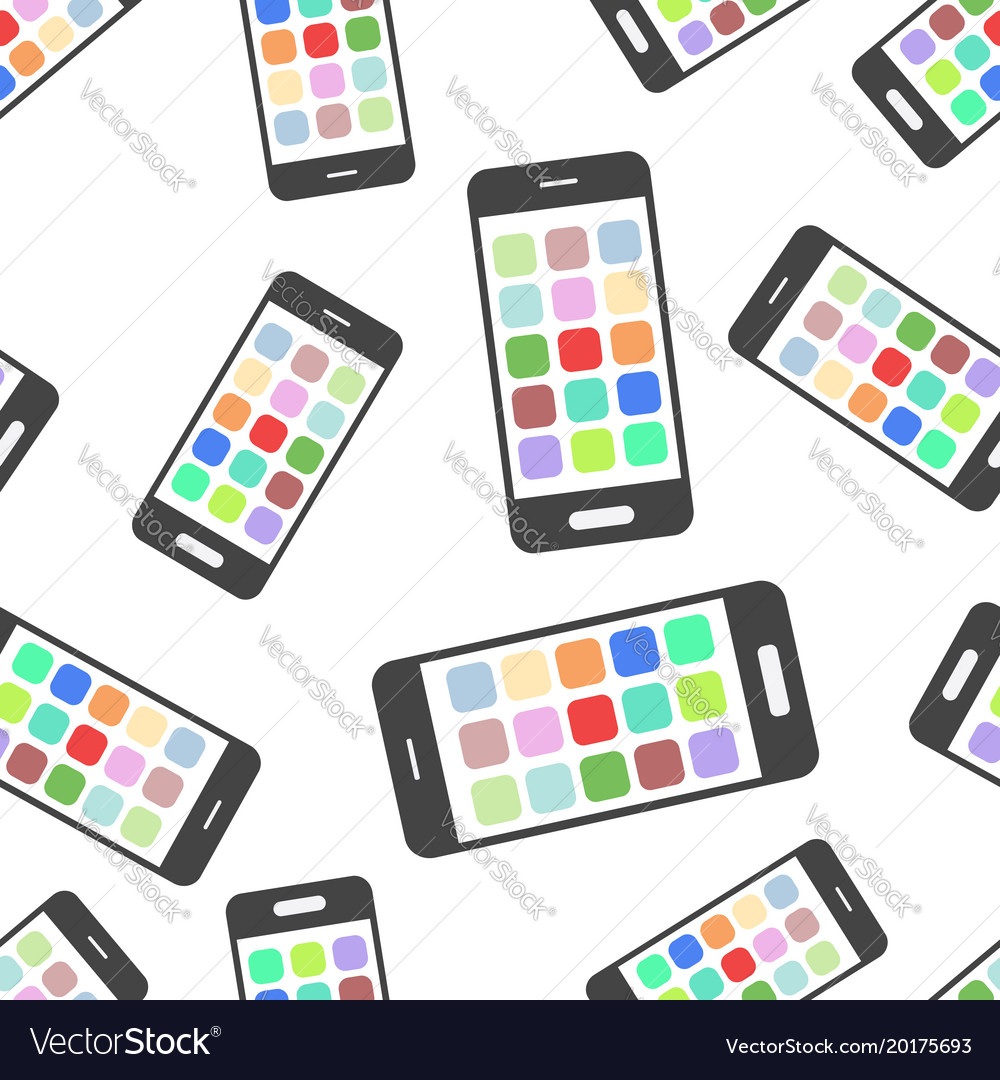 Smartphone seamless pattern background icon Vector Image