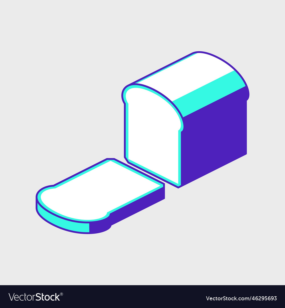White bread isometric Royalty Free Vector Image