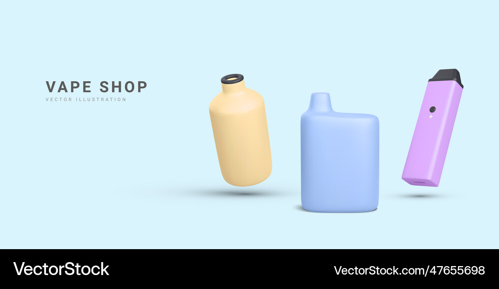 3d realistic promotion banner with disposable Vector Image