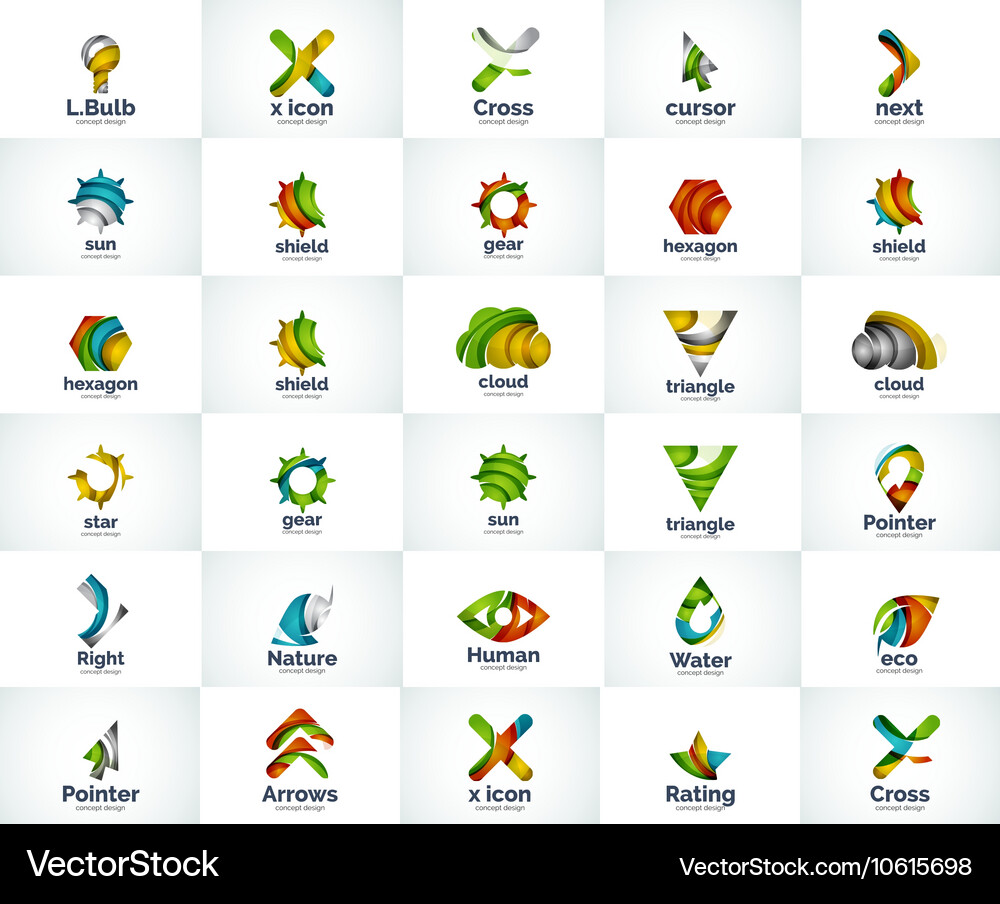 Abstract business logo collection Royalty Free Vector Image