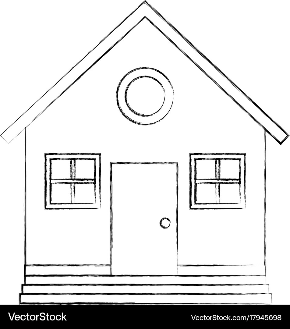 Beautiful house building isolated icon Royalty Free Vector
