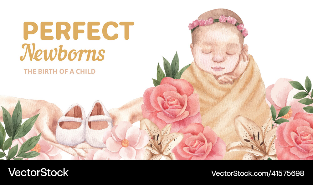 Billboard template with newborn baby Royalty Free Vector