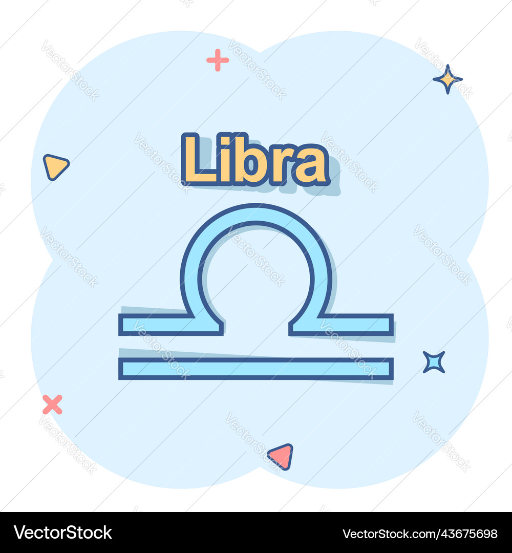 Cartoon libra zodiac icon in comic style Vector Image