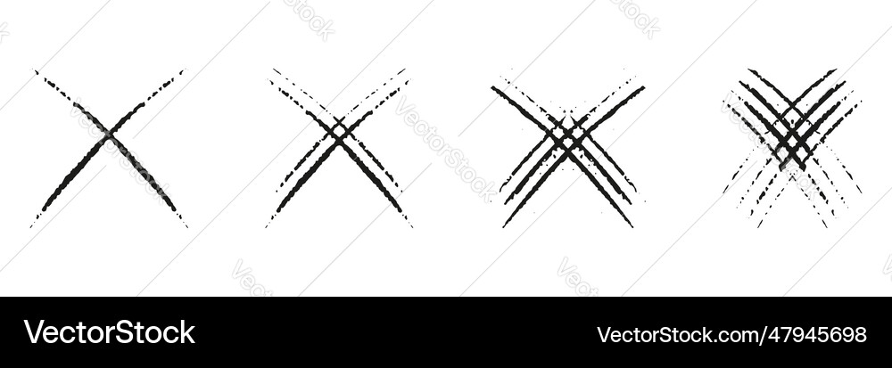 Cat or tiger talon claw scratch in cross shape Vector Image