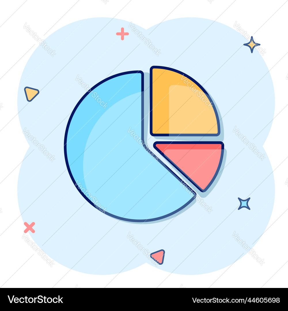 Chart icon in comic style diagram cartoon Vector Image