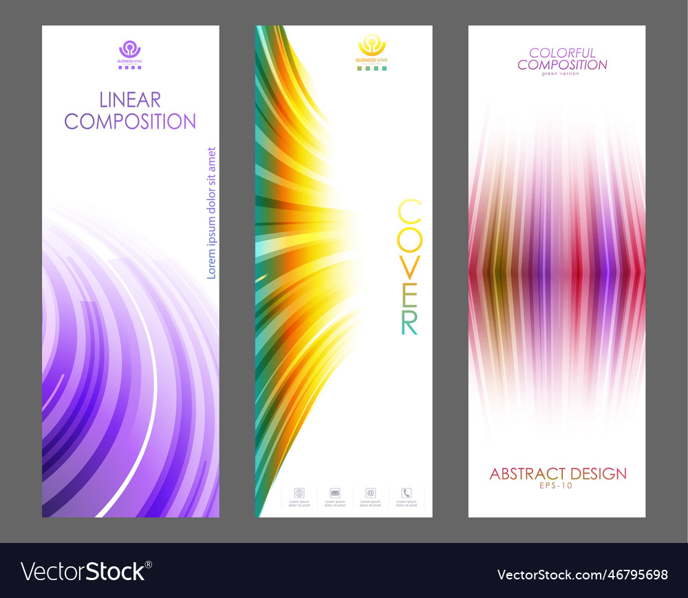 Colorful gradient background a set of layouts Vector Image