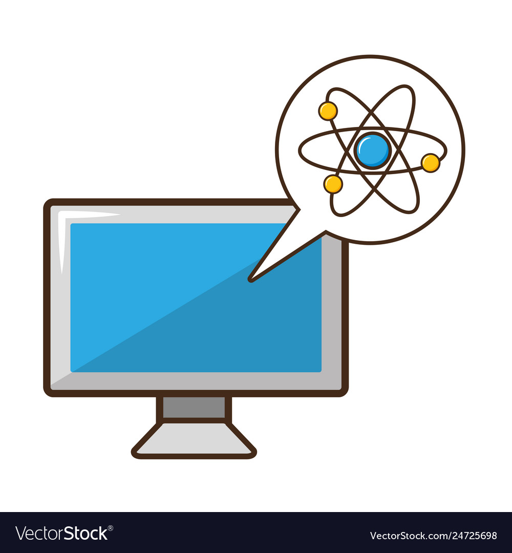 Computer atom laboratory science Royalty Free Vector Image