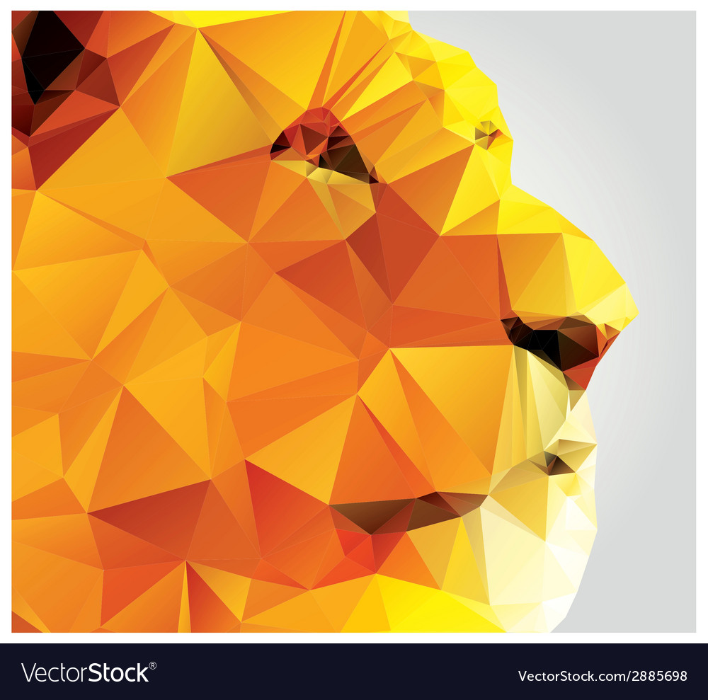 Geometric polygon lion head triangle pattern Vector Image