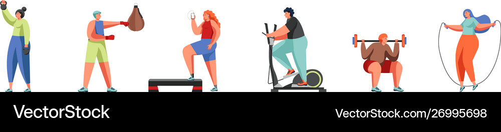 Gym and sport flat isolated Royalty Free Vector Image
