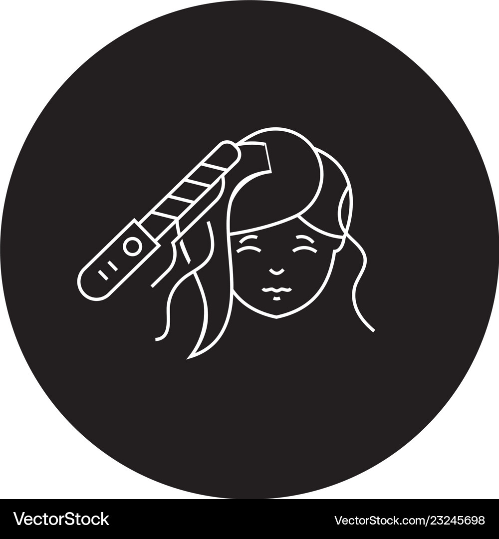 Hair styling black concept icon Royalty Free Vector Image