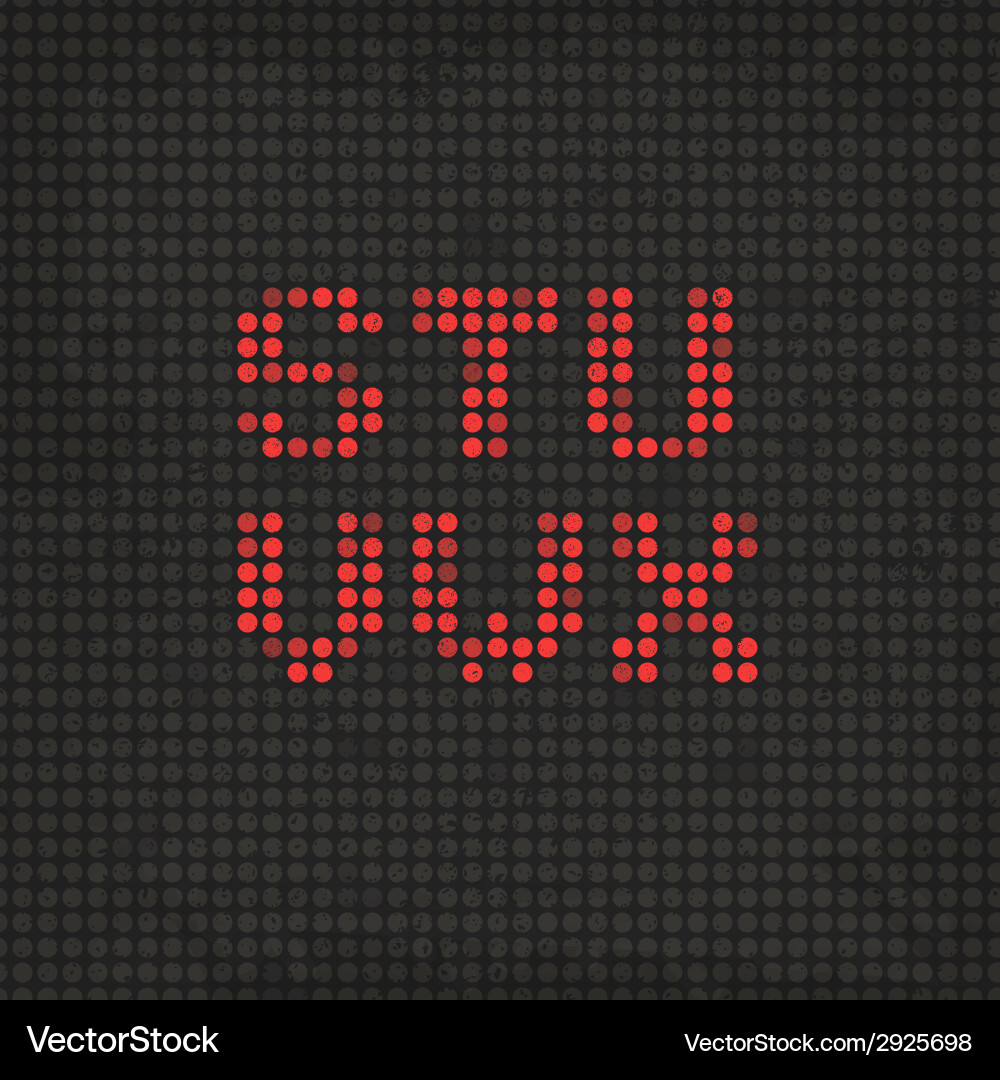 Led display scoreboard dot grunge font from s to x