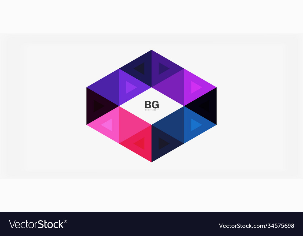 Mosaic Triangle Pattern Abstract Background Vector Image