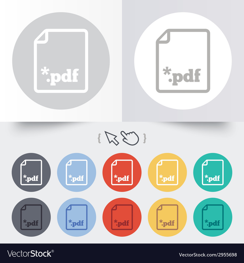 Pdf file document icon download button Royalty Free Vector