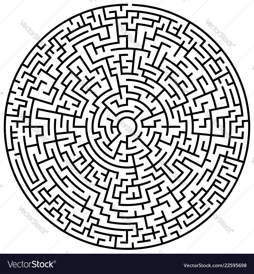 Solvable circular maze element isolated on white Vector Image