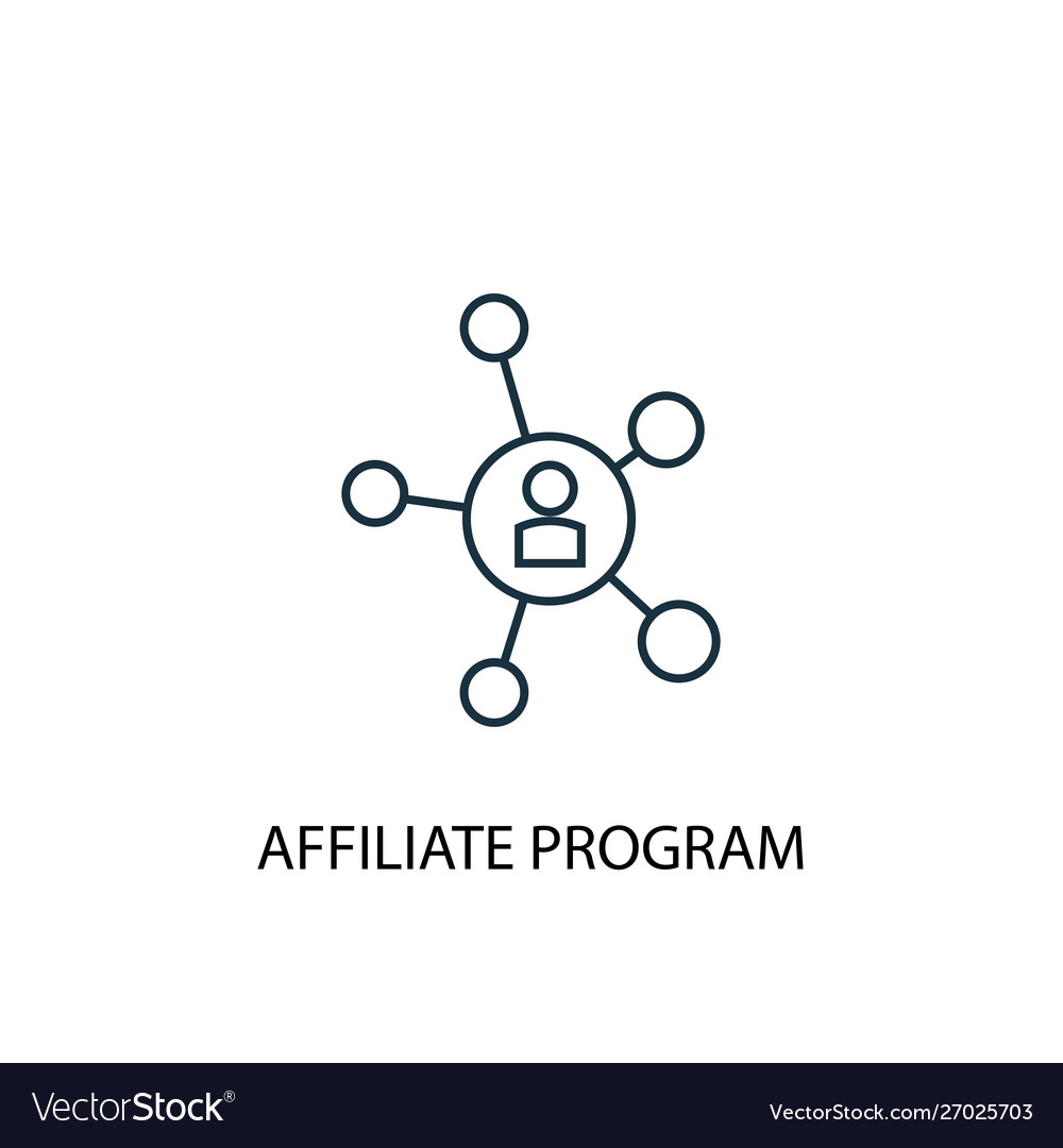 Affiliate program concept line icon simple Vector Image