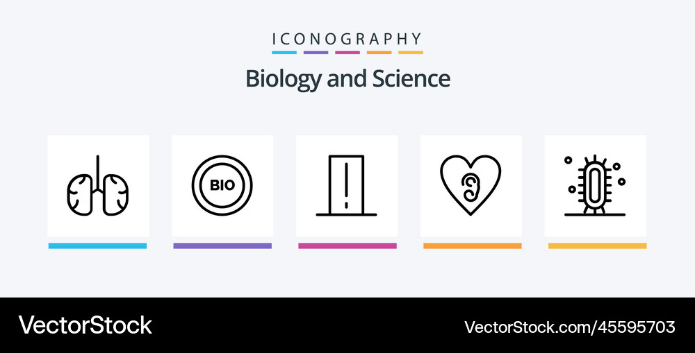 Biology line 5 icon pack including medicine Vector Image
