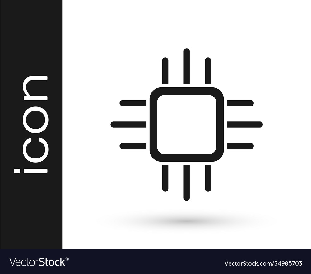 Black computer processor with microcircuits cpu Vector Image