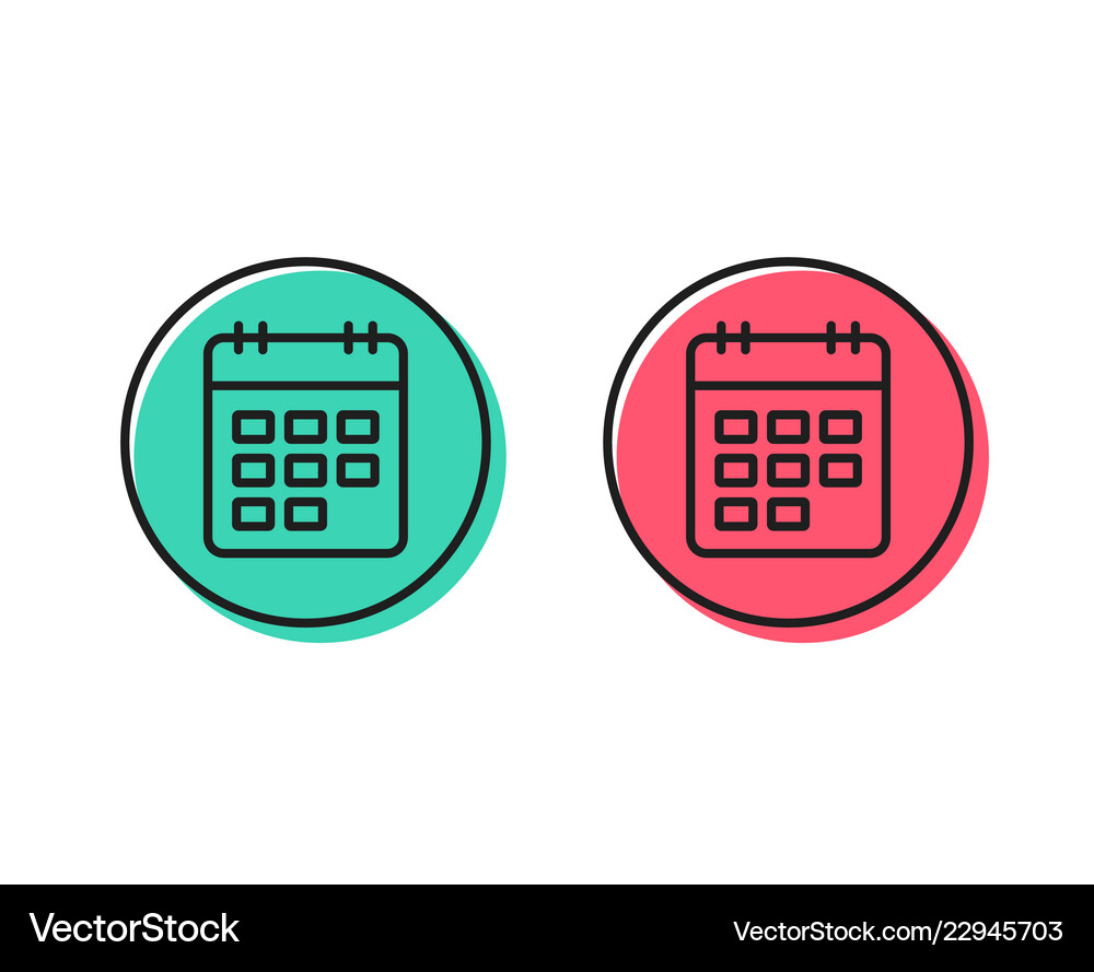 Calendar line icon event reminder sign Royalty Free Vector