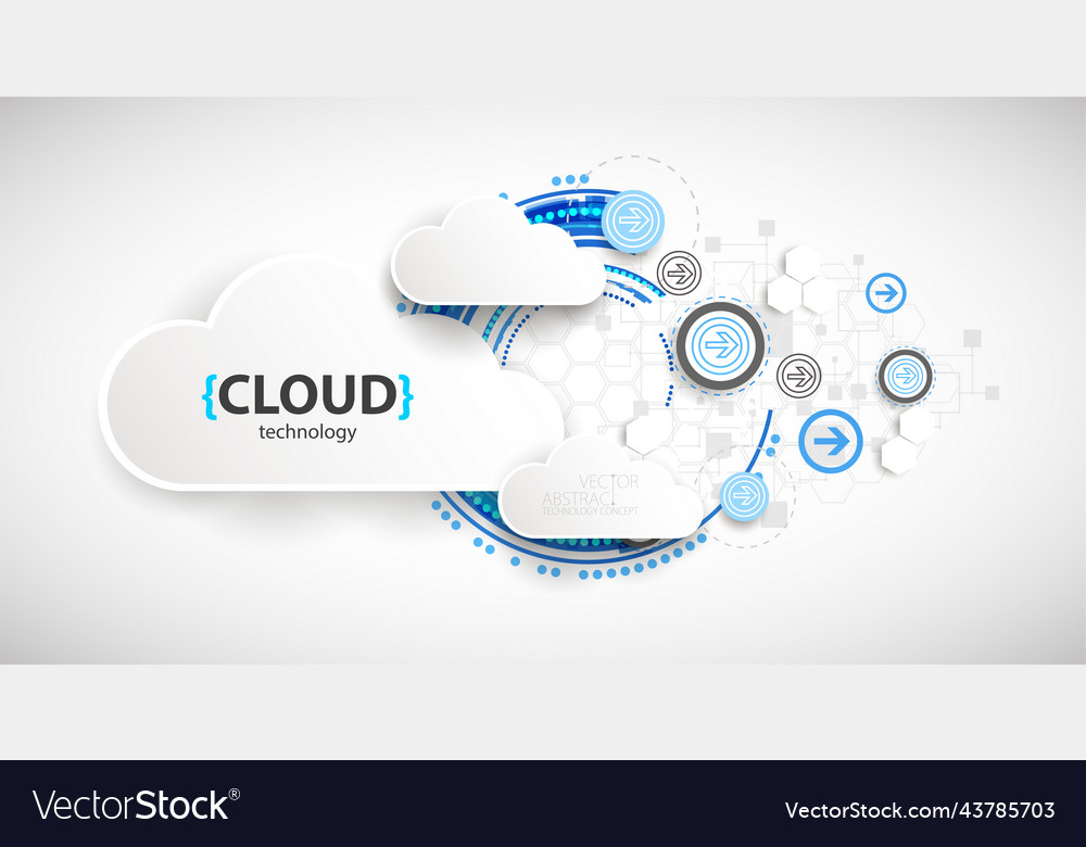 Cloud storage technology integrated digital web Vector Image