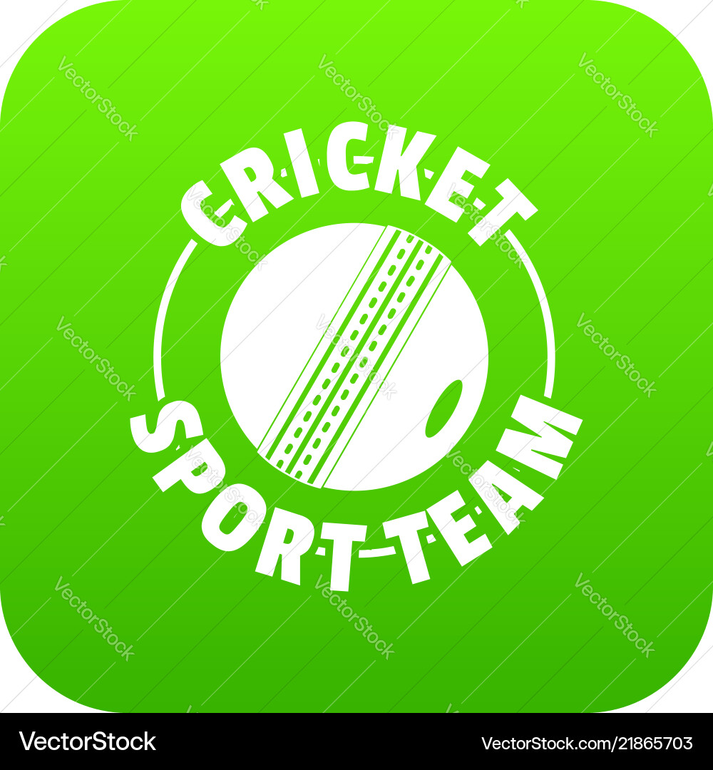 Cricket sport icon green Royalty Free Vector Image
