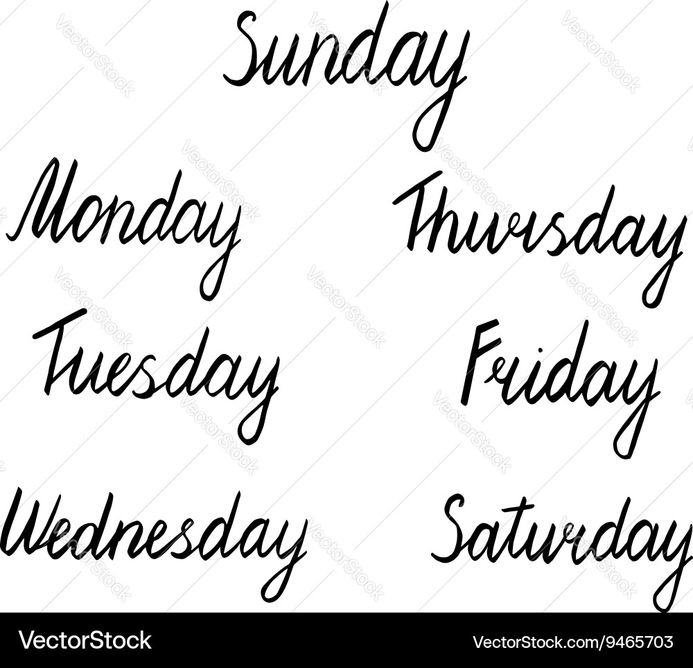 Days of the week Royalty Free Vector Image - VectorStock