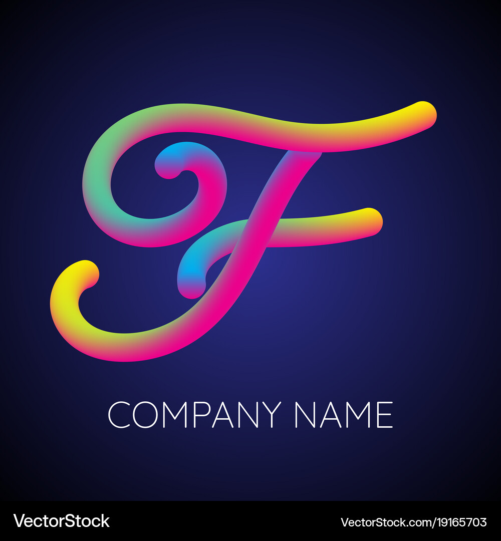 F letter logo icon blending color Royalty Free Vector Image