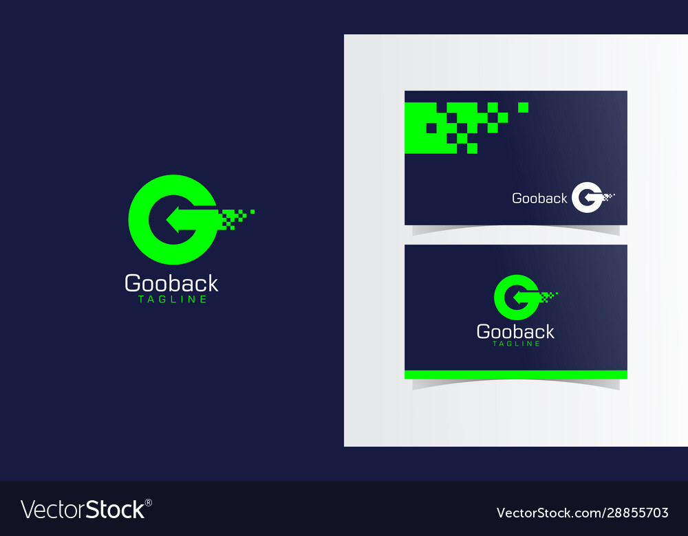 Go back logo mark with business card template Vector Image