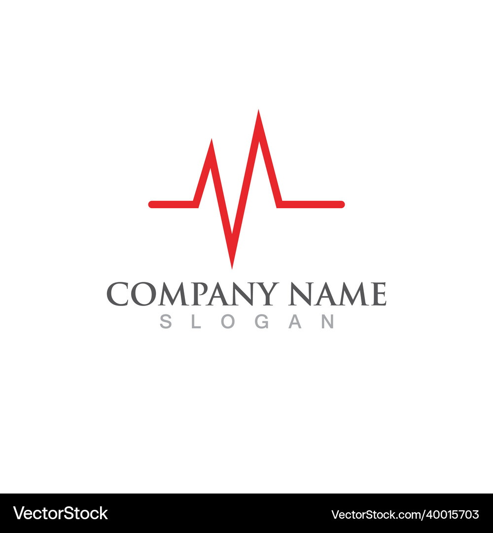 Heart beat line logo and symbol image Royalty Free Vector