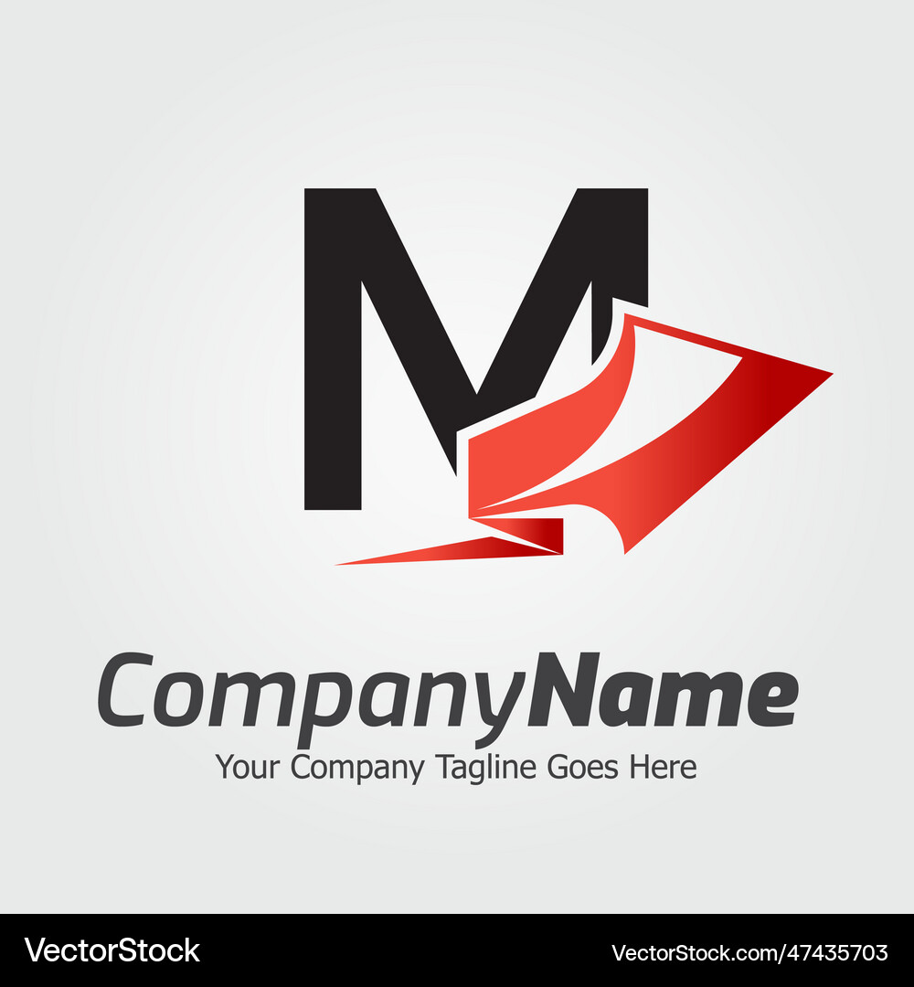 Letter m logo template colorful m Royalty Free Vector Image