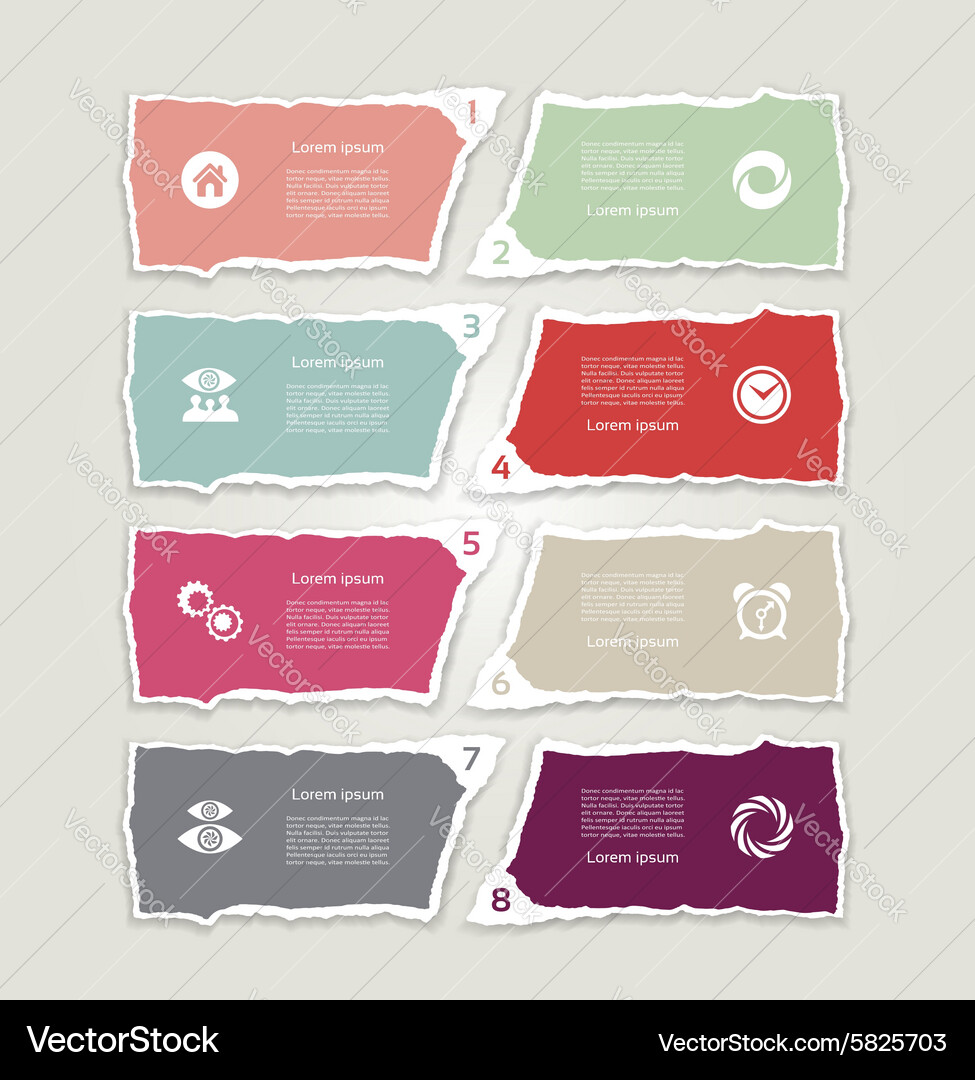 Modern torn paper for infographics infographics Vector Image