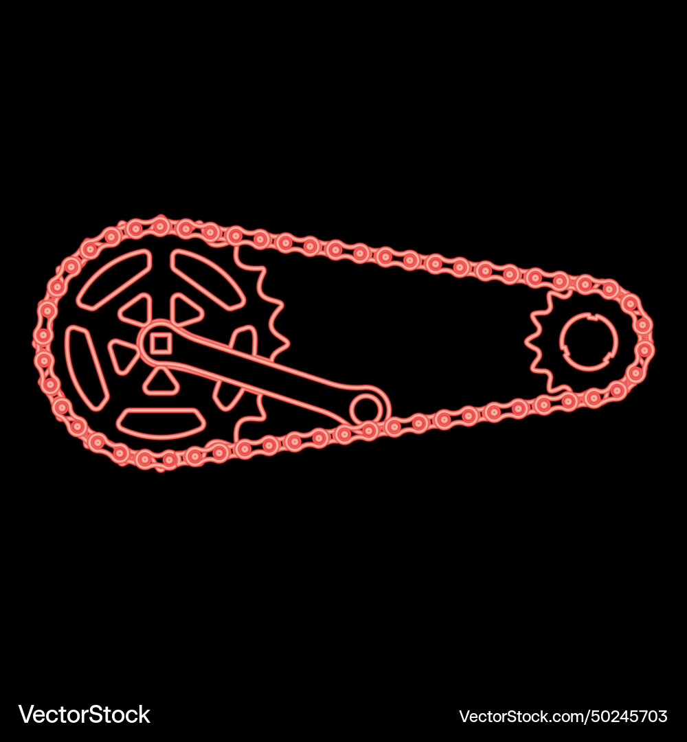 Neon chain bicycle link bike motorcycle two Vector Image