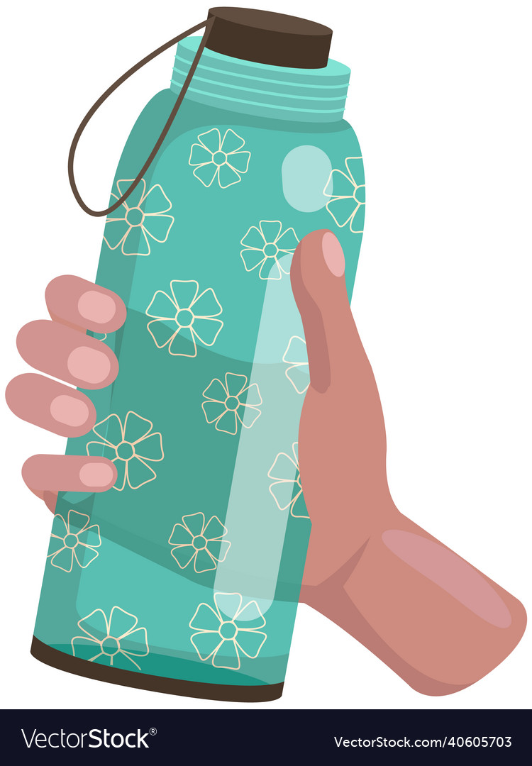 Plastic reusable bottle for water drink container Vector Image