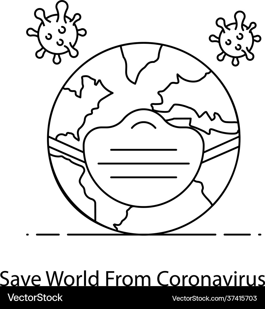 Save world from coronavirus Royalty Free Vector Image