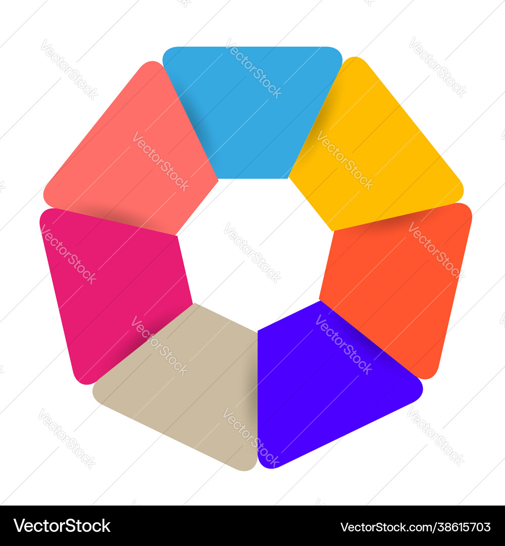 Seven colors round diagram Royalty Free Vector Image