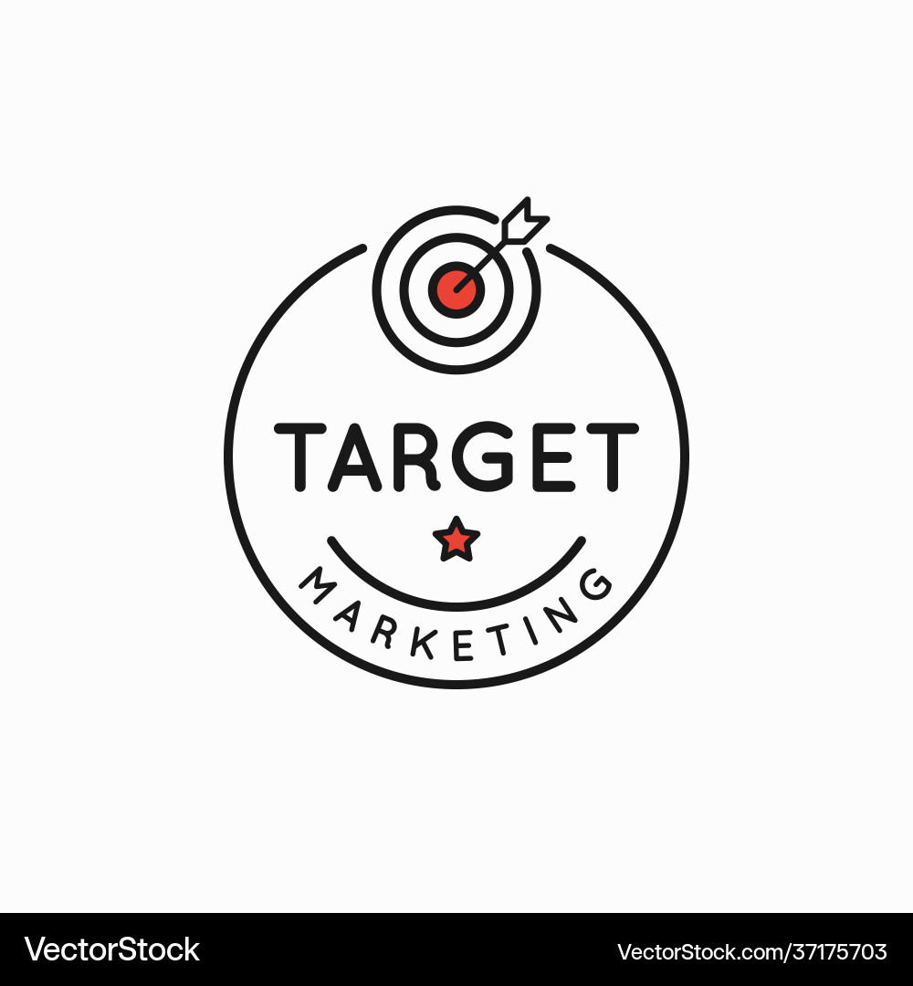 Target marketing rounded linear goal logo on white