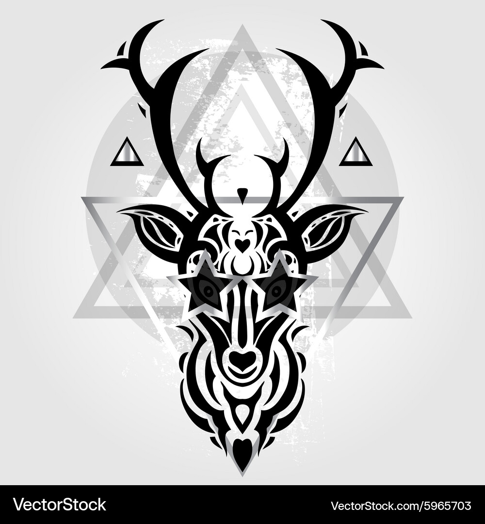 Tribal Deer Head Pattern Royalty Free Vector Image